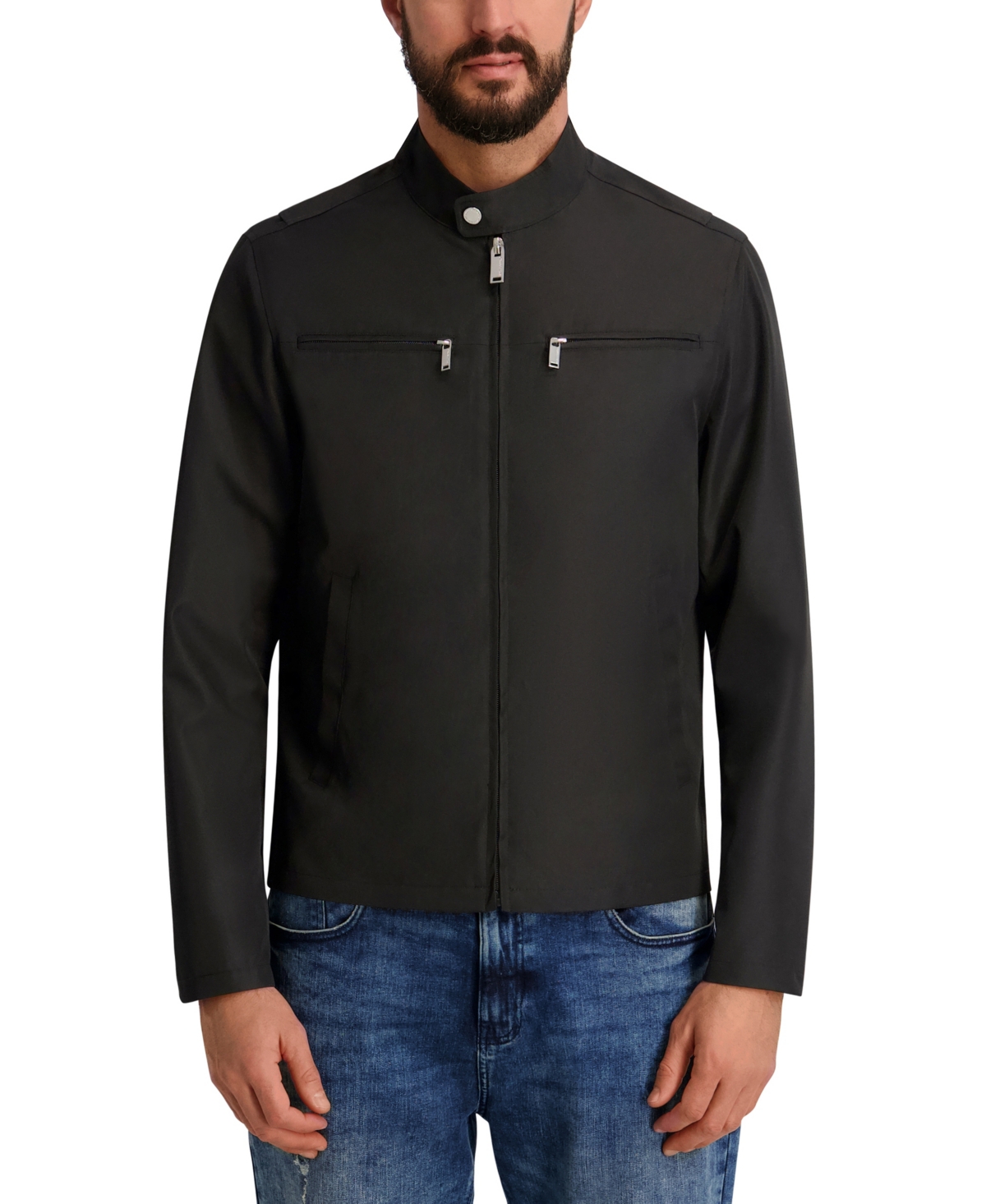 Click here for Karl Lagerfeld Paris Mens Lightweight Band-Collar... prices