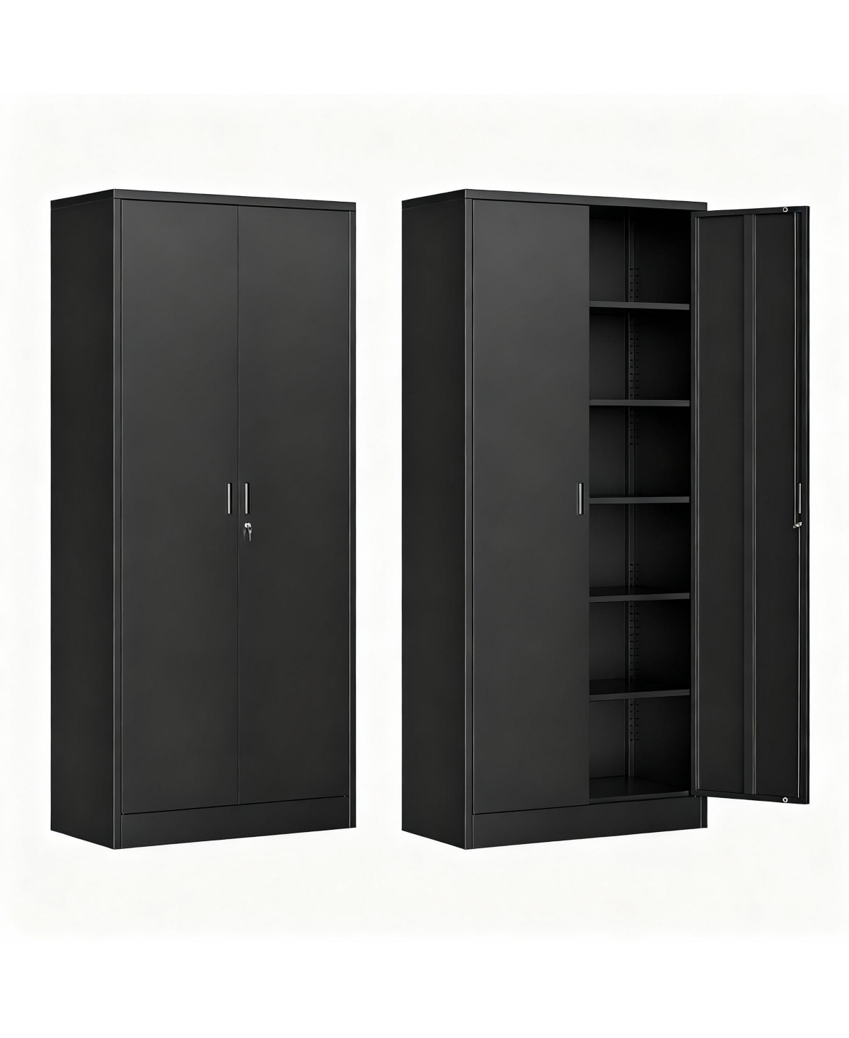 Click here for Yigii 71" White Metal Cabinet with 5 Adjustab... prices