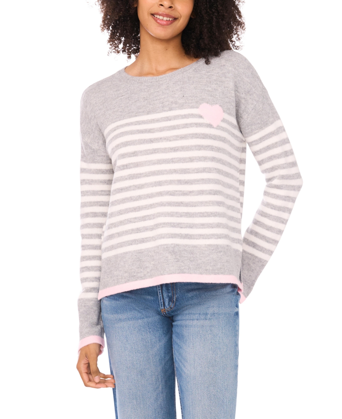 Click here for CeCe Womens Sailor Stripe Crewneck Sweater - Light... prices