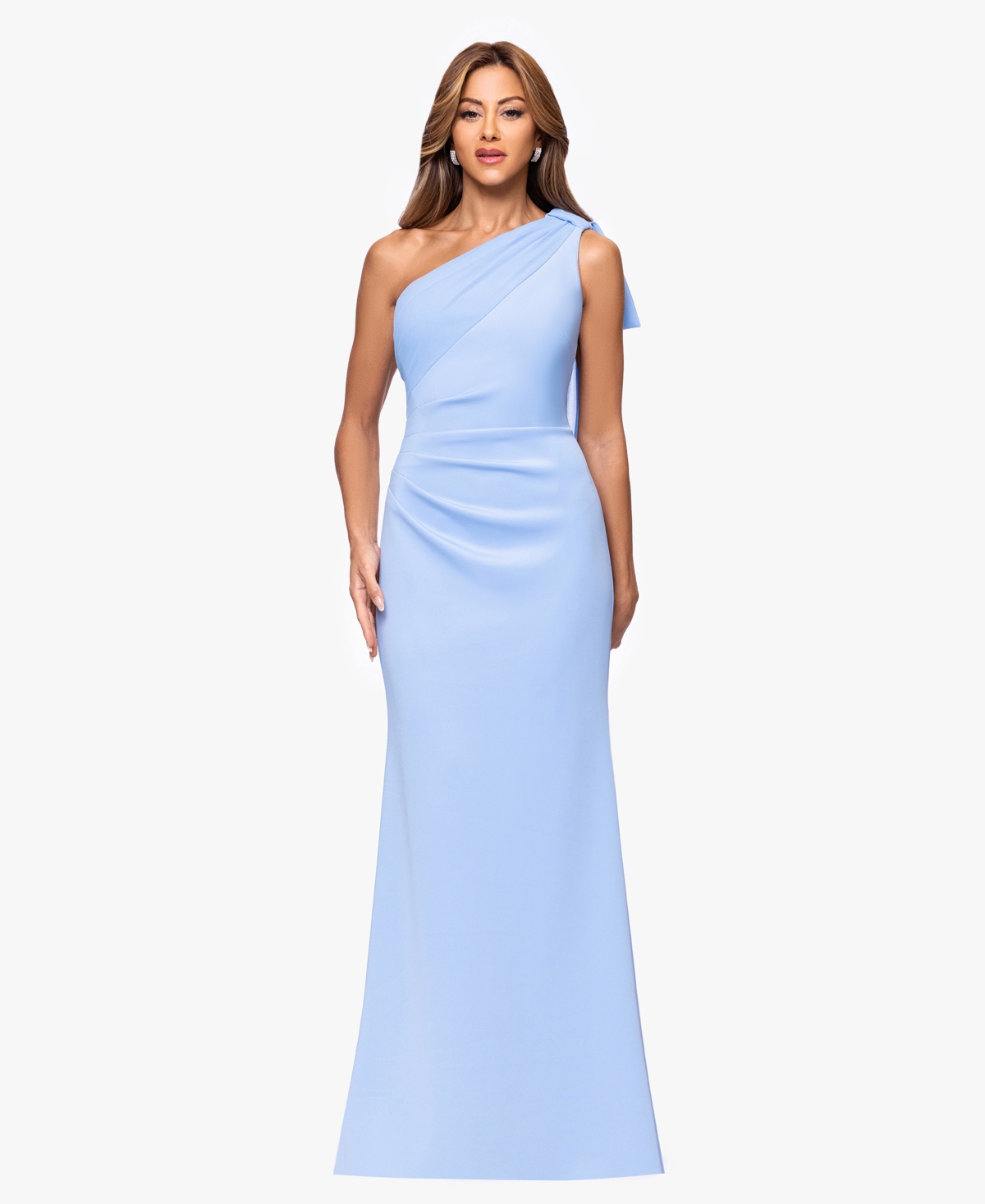 Click here for Xscape Womens One-Shoulder Maxi Dress - Periwinkle prices