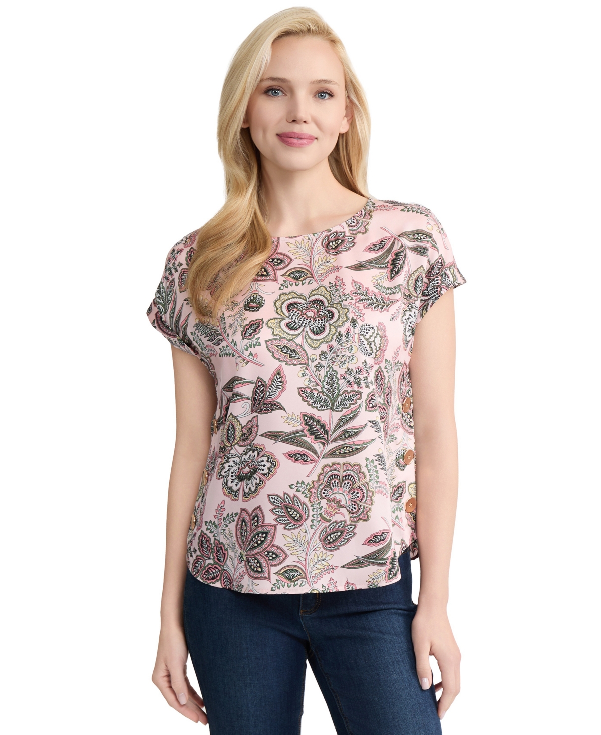 Click here for Jones New York Womens Printed Short-Sleeve Blouse... prices
