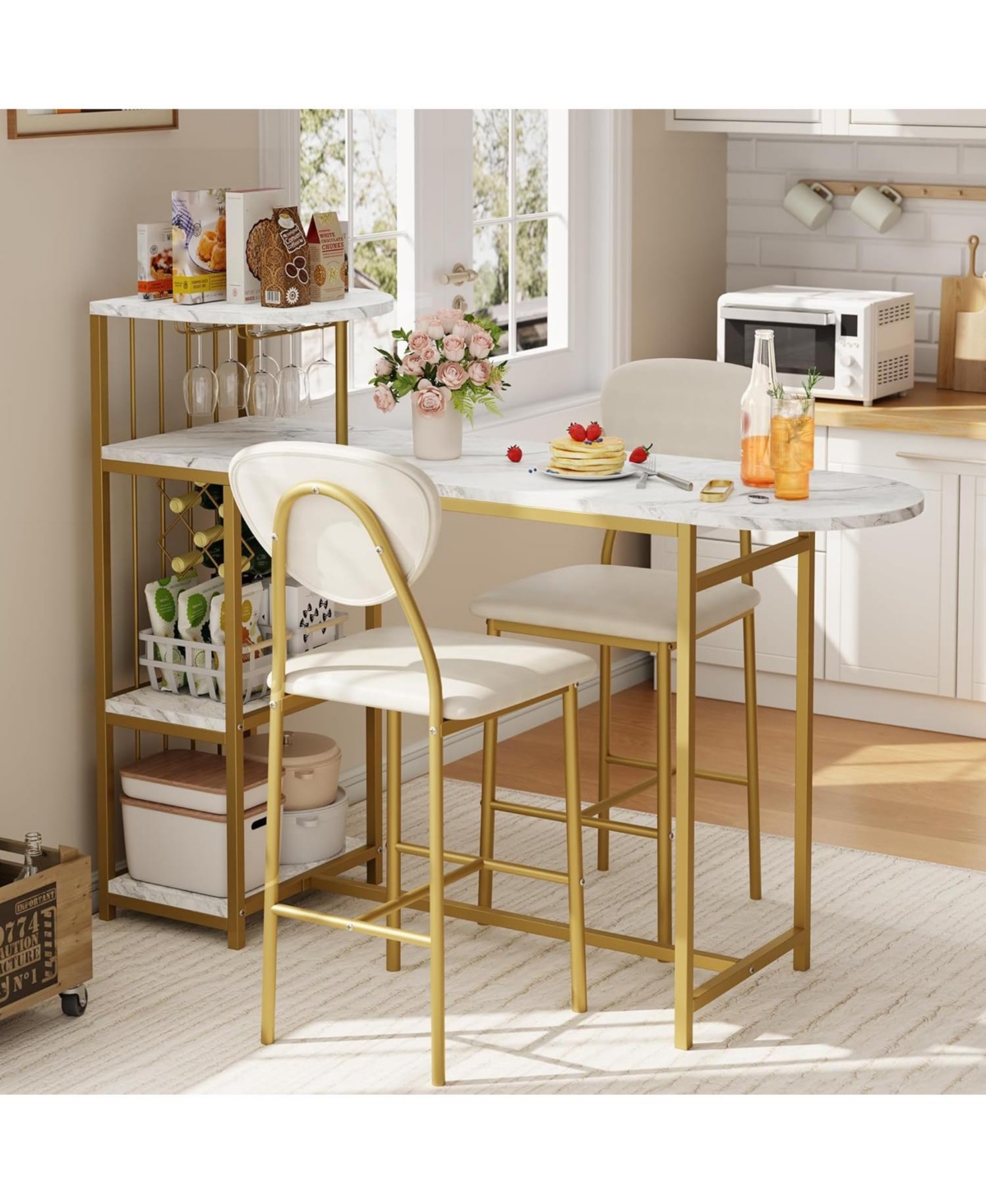 Click here for gaomon Expandable 3Pcs Dining Table Set for 2 ... prices