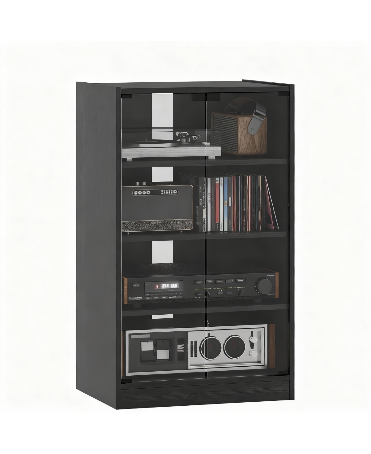 Click here for Yigii 4-Tier Media Cabinet with Tempered Glass Doo... prices