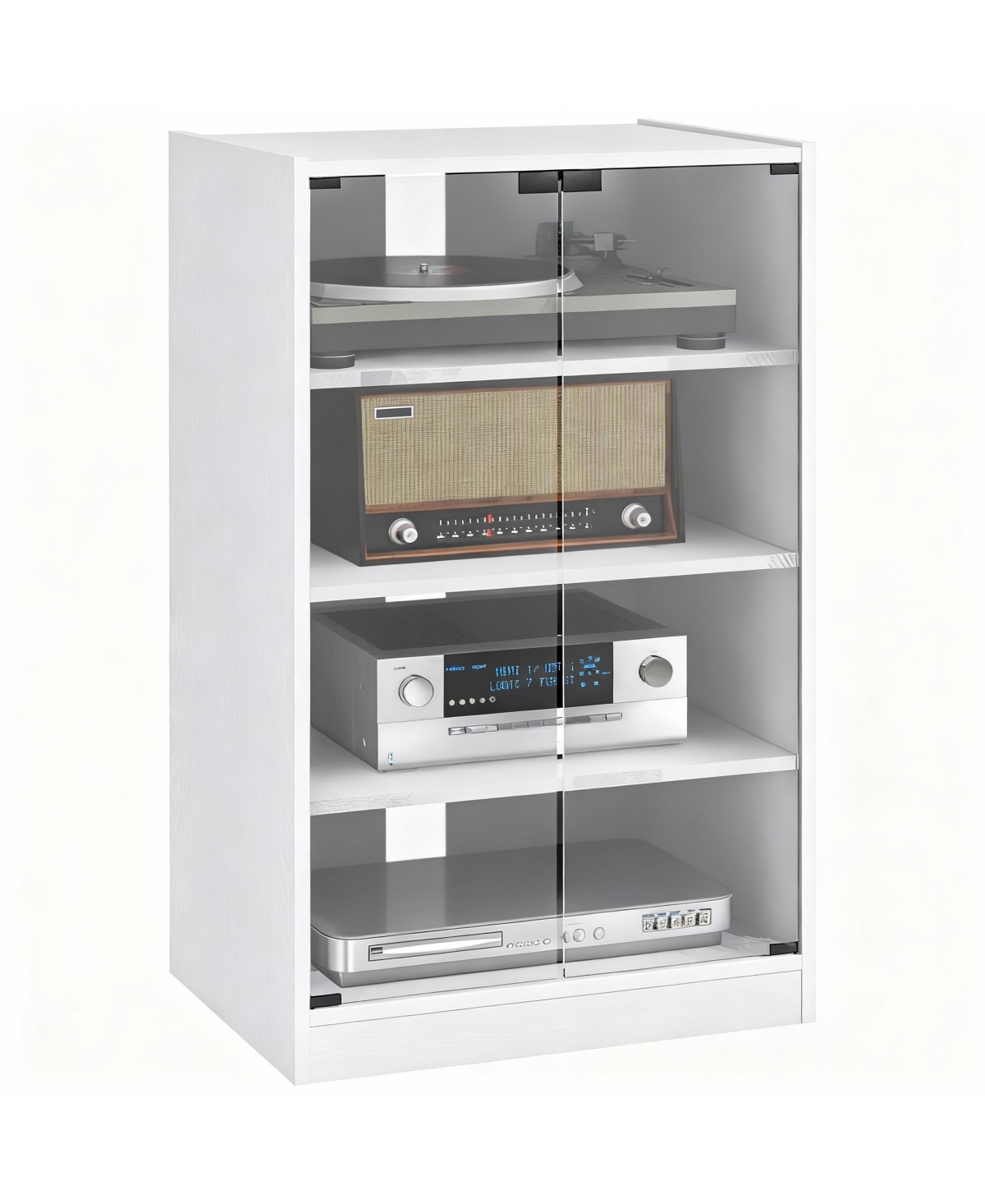 Click here for Yigii 4-Tier Media Cabinet with Tempered Glass Doo... prices