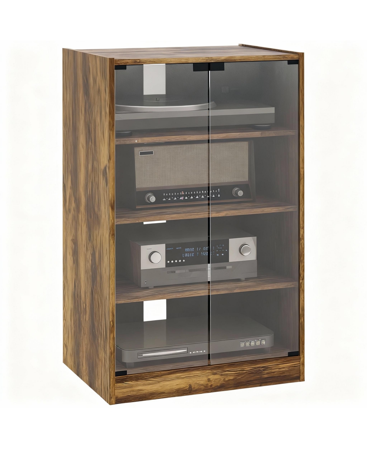 Click here for Yigii 4-Tier Media Cabinet with Tempered Glass Doo... prices