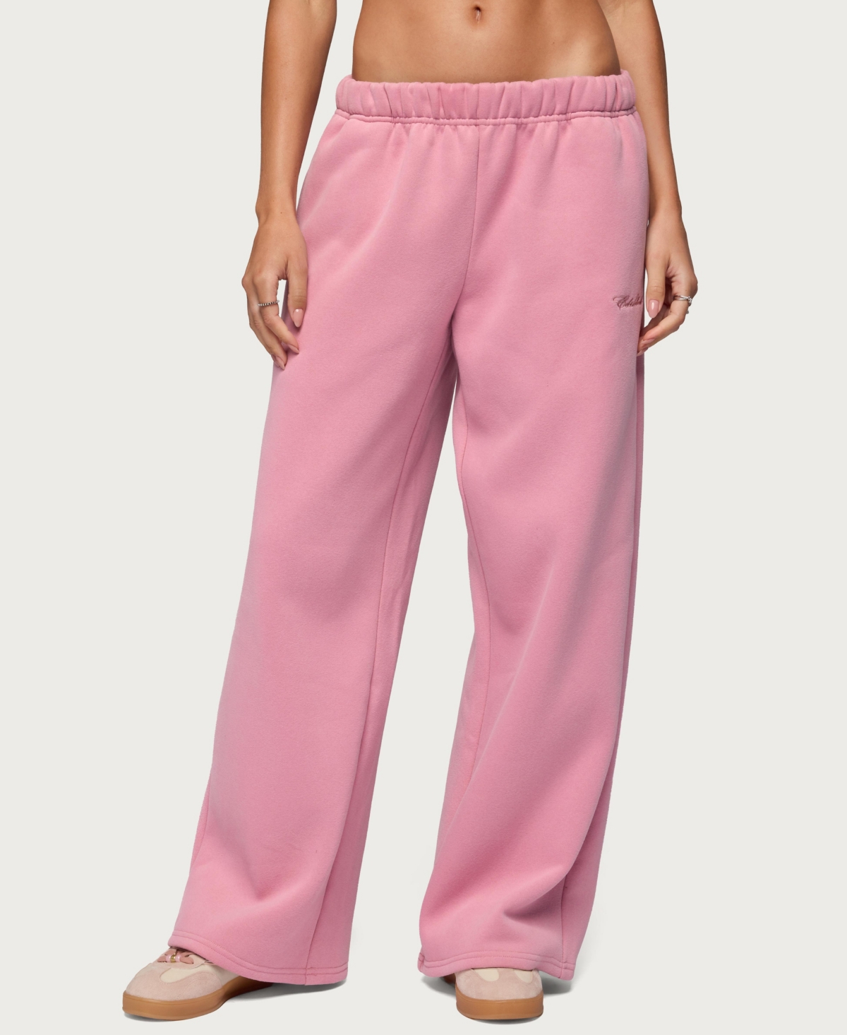Click here for Edikted Womens Basic Girl Wide Leg Sweatpants - Pi... prices