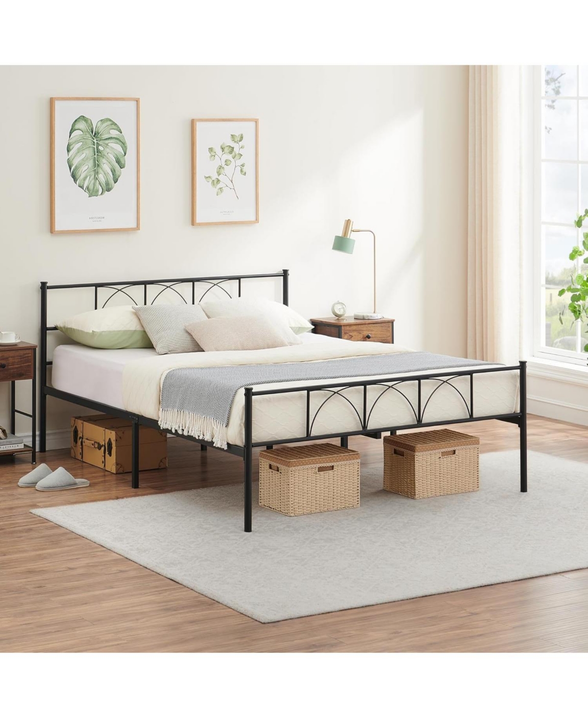 Click here for gaomon Queen Size Sturdy Modern Stylish Iron Bed F... prices