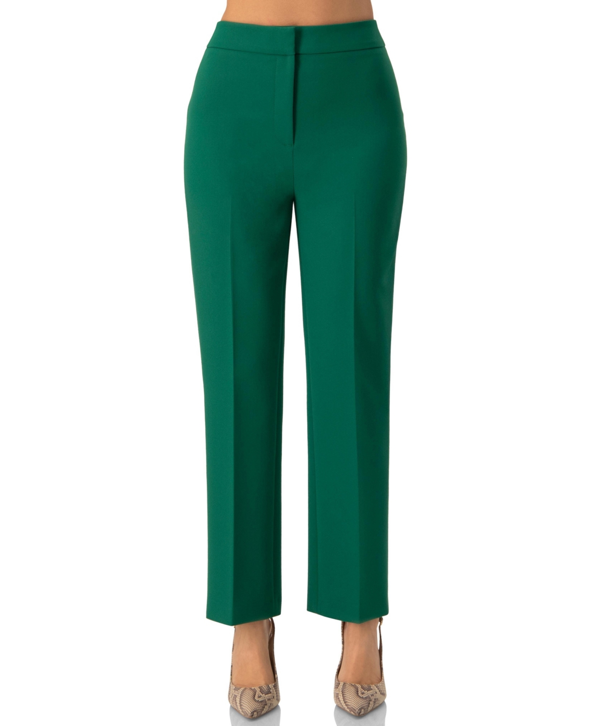 Click here for Ivonne Womens Tailored Straight-Leg Trousers - Gre... prices
