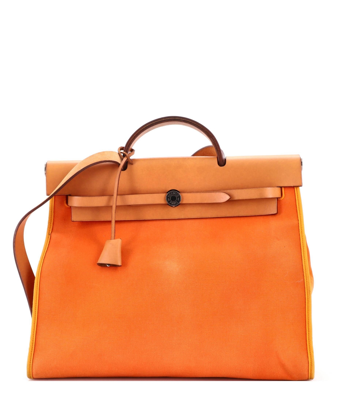 Click here for Pre-Owned HERMES 39 Herbag Zip Leather and Toile -... prices