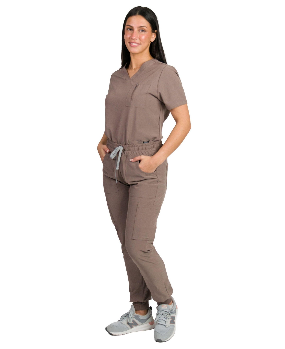 Click here for Medgear Womens Fleur Stretch Scrub Set with Zip Ch... prices