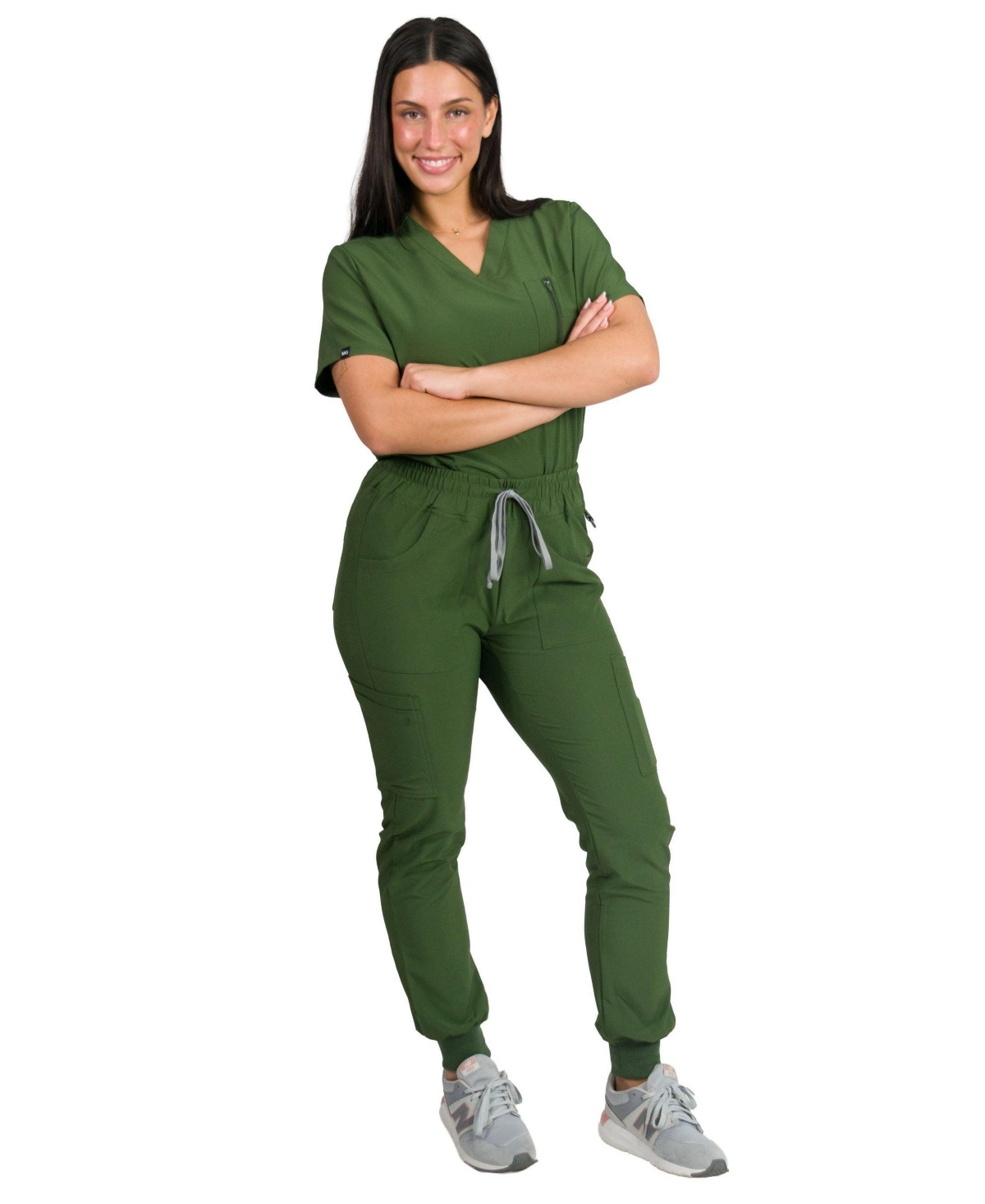 Click here for Medgear Womens Fleur Stretch Scrub Set with Zip Ch... prices