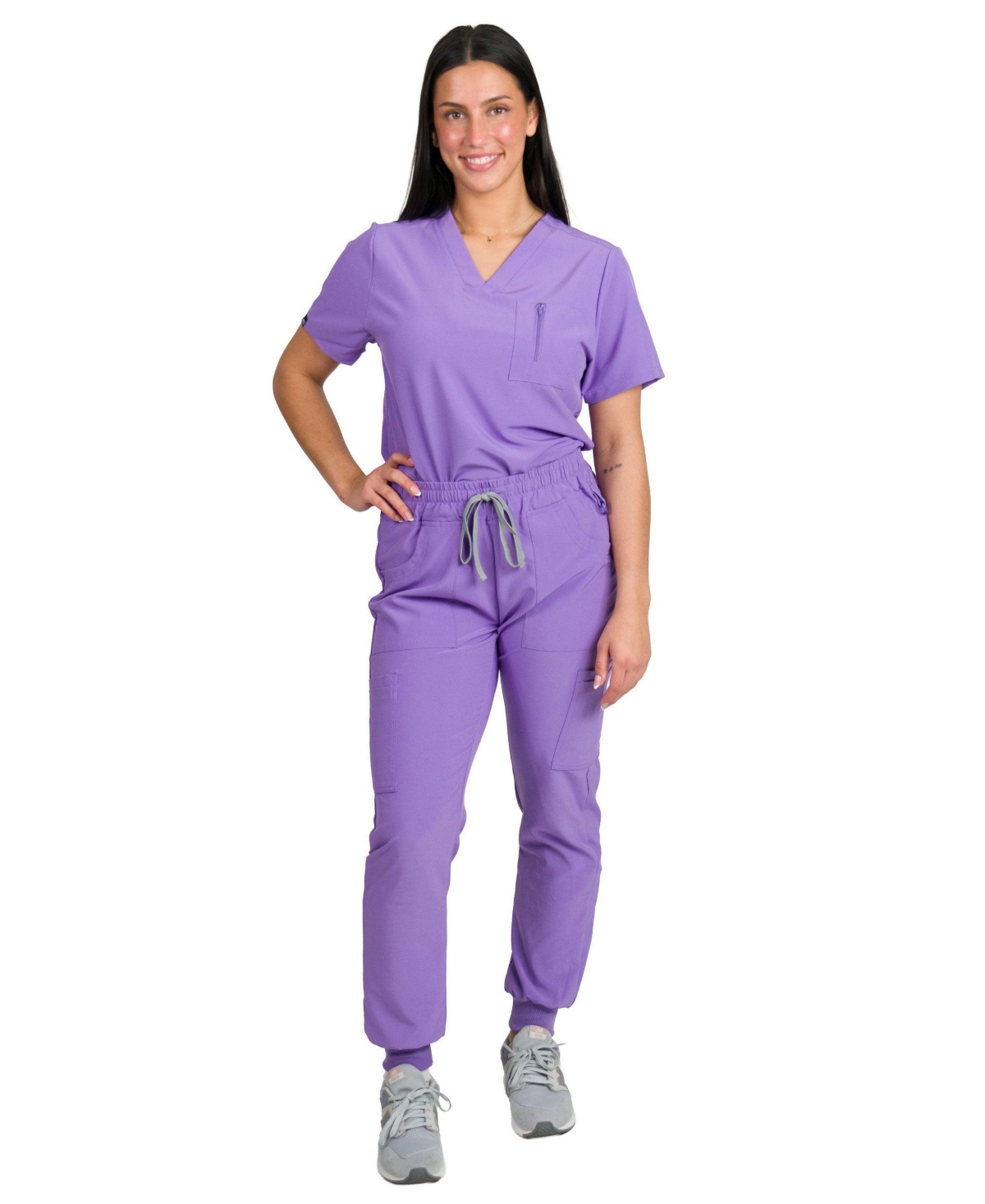 Click here for Medgear Womens Fleur Stretch Scrub Set with Zip Ch... prices