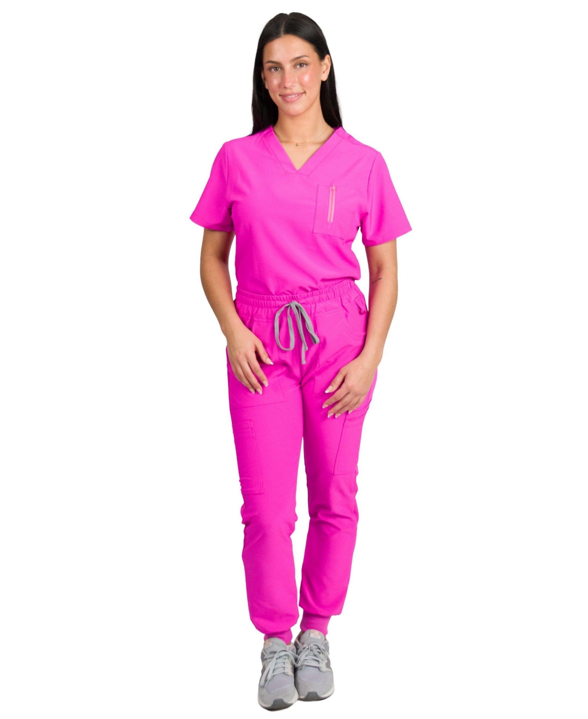Click here for Medgear Womens Fleur Stretch Scrub Set with Zip Ch... prices
