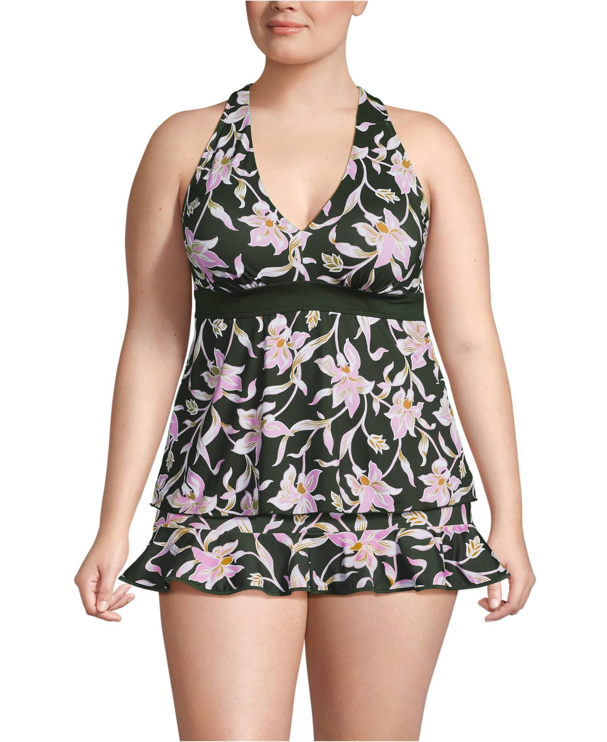 Click here for Lands End Womens Ddd-Cup V-Neck Racerback Flutter... prices