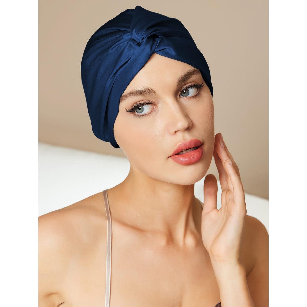 Click here for Silksilky Pure Silk Knot-Front Hair Bonnet - Dark... prices