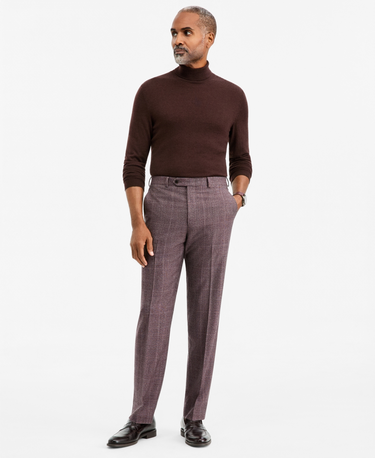 Click here for Michael Kors Mens Classic-Fit Wool-Blend Stretch P... prices