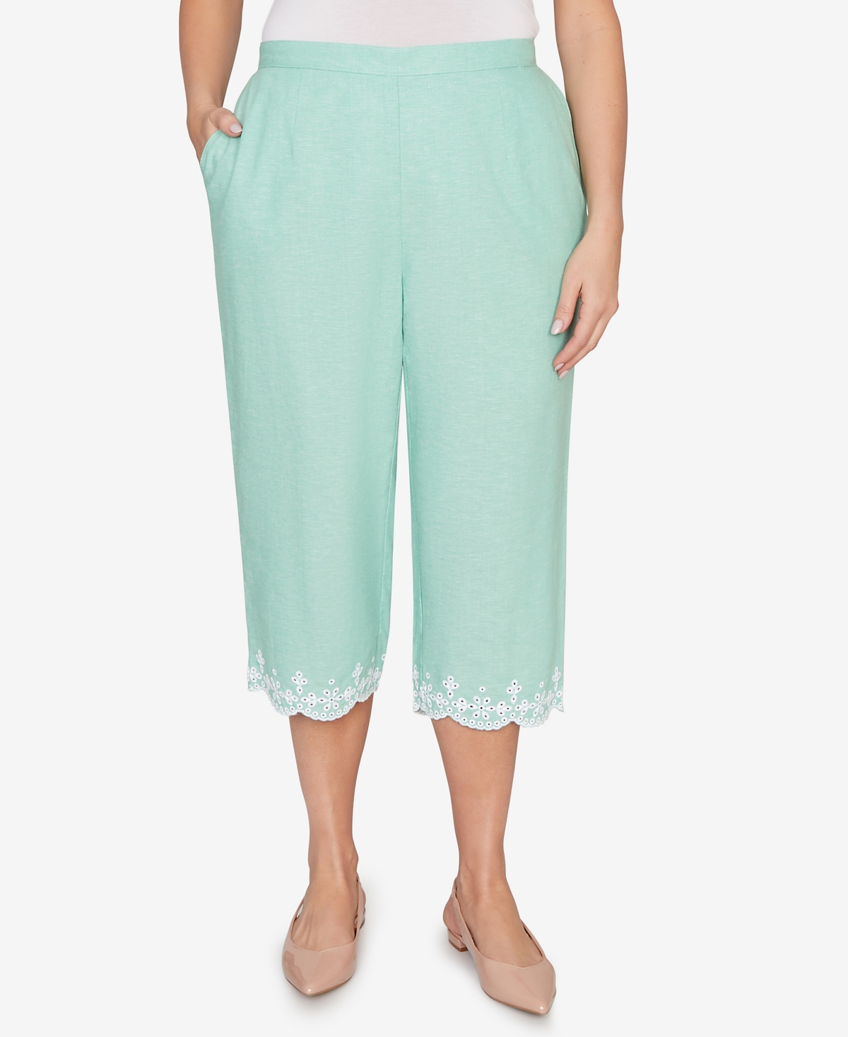 Click here for Alfred Dunner Plus Size Caribbean Blues Eyelet Emb... prices