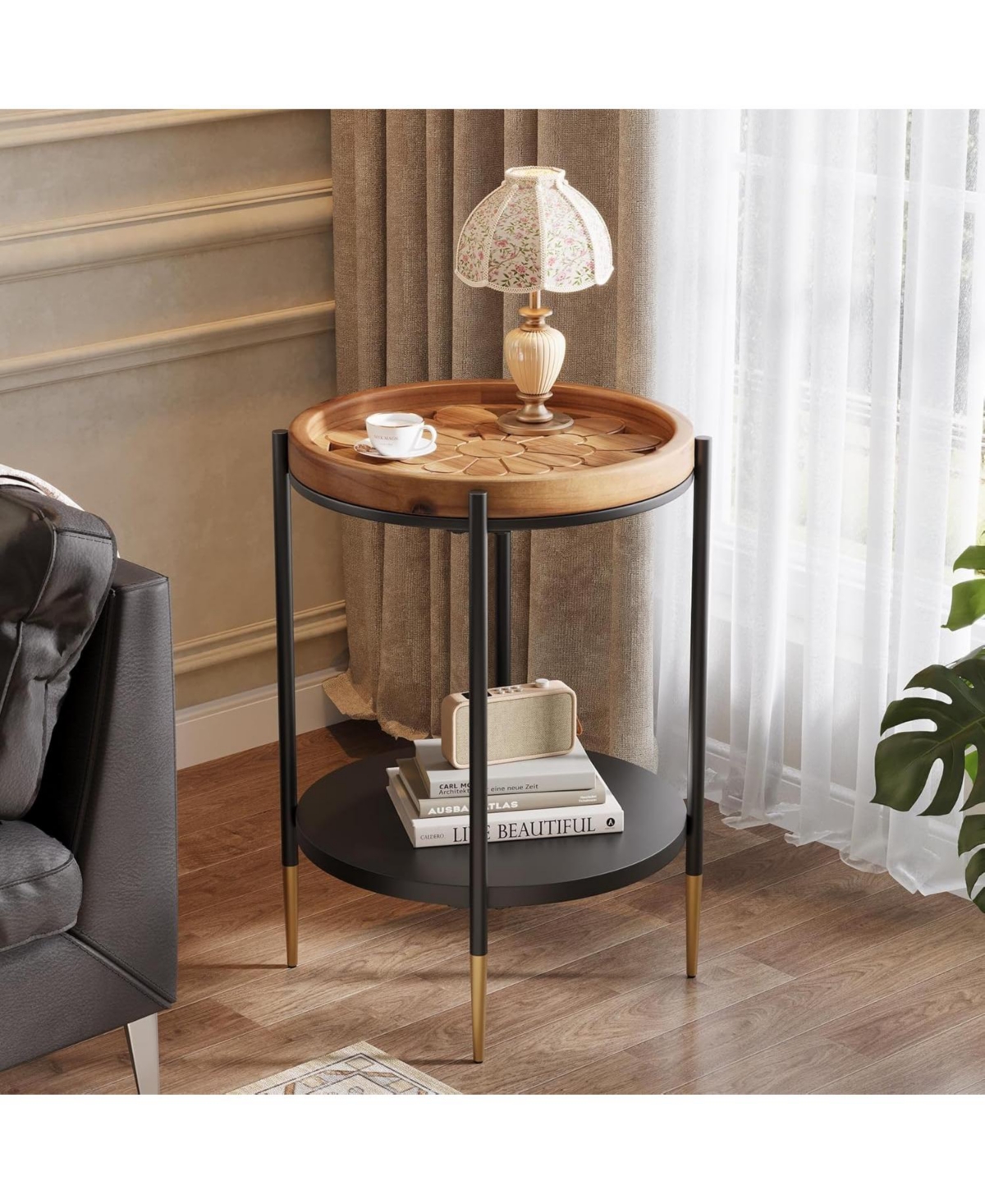 Click here for Tribesigns Round Side Table  2-Tier End Table with... prices