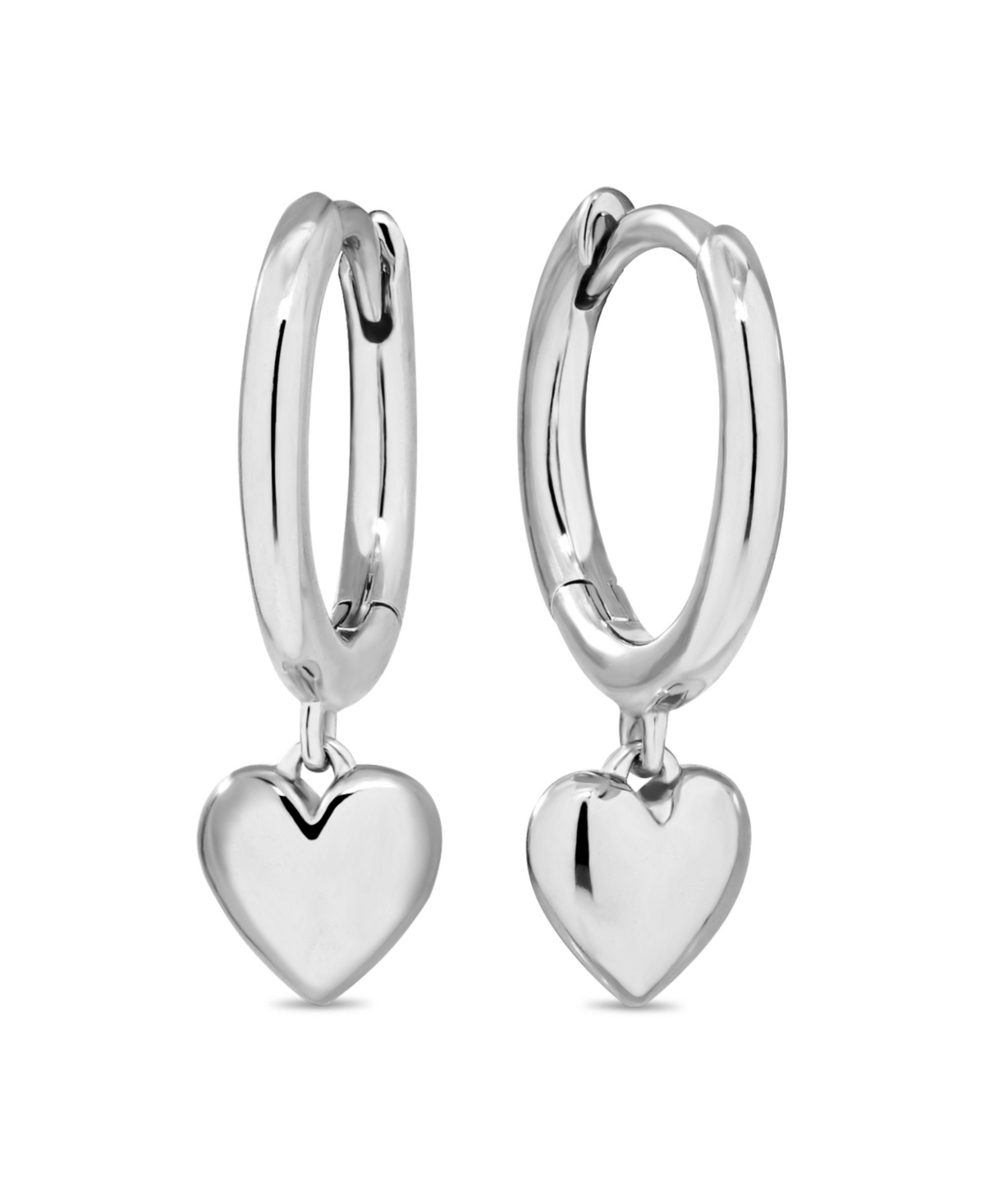 Click here for Devata Heart Hoop Earrings in Rhodium Plated Sterl... prices