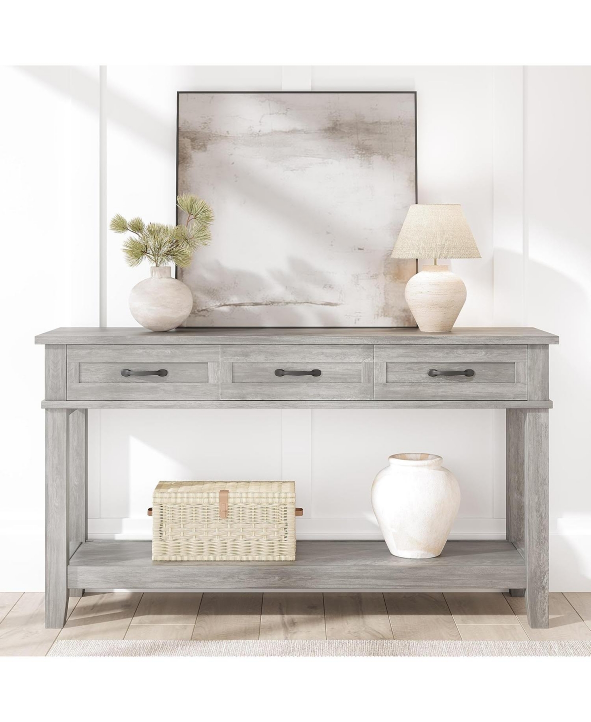 Click here for gaomon Farmhouse Entryway Table  2 Tier Console Ta... prices
