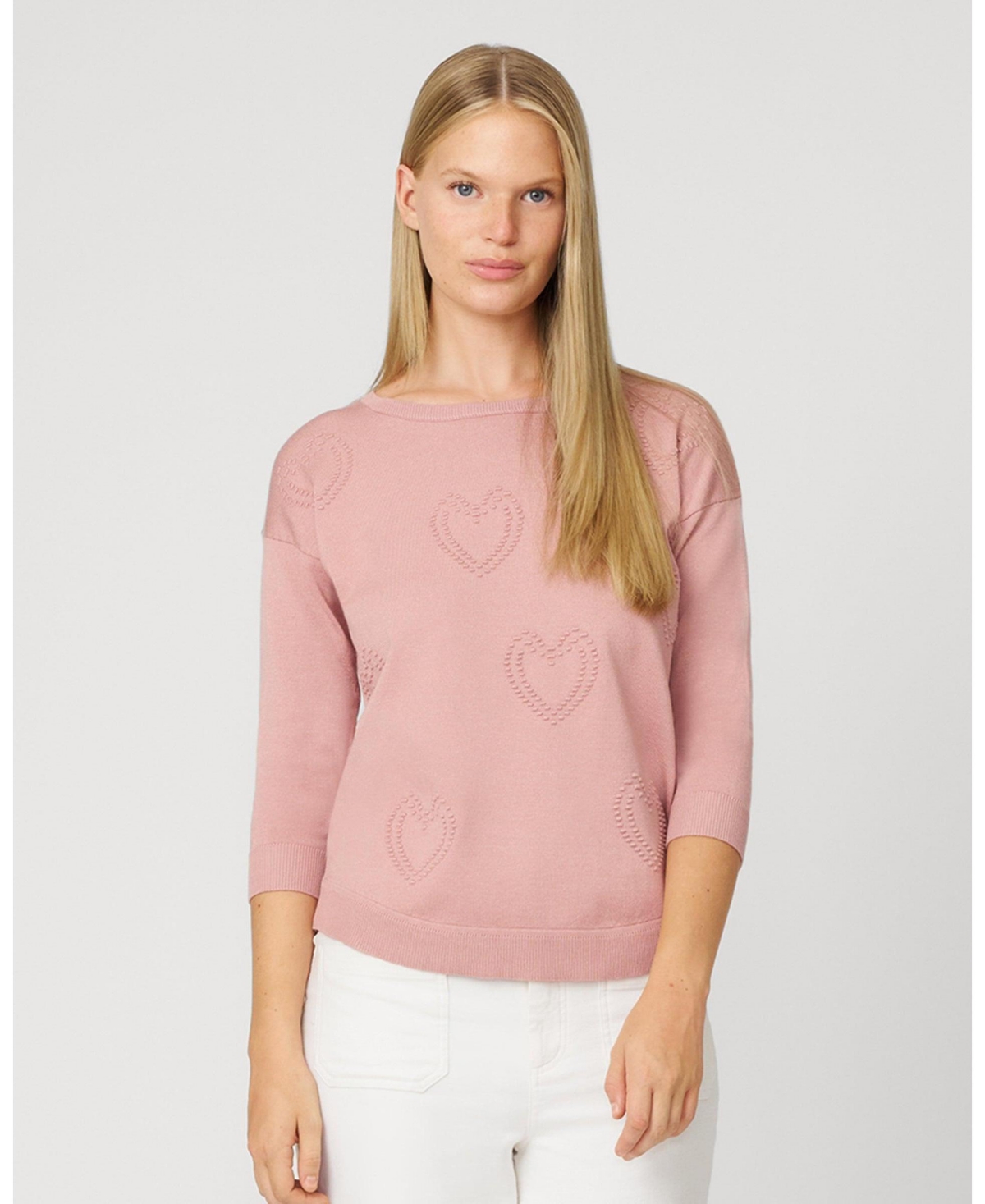 Click here for Cable & Gauge Womens Textured Heart & Bow Crewneck... prices