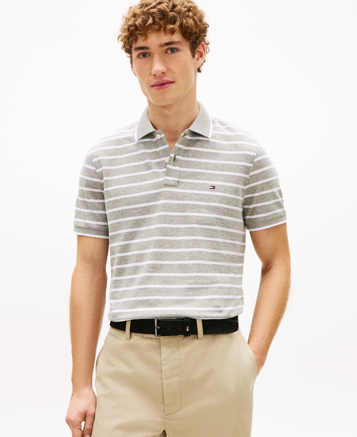 Click here for Tommy Hilfiger Mens Regular-Fit Tipped Linen Polo... prices
