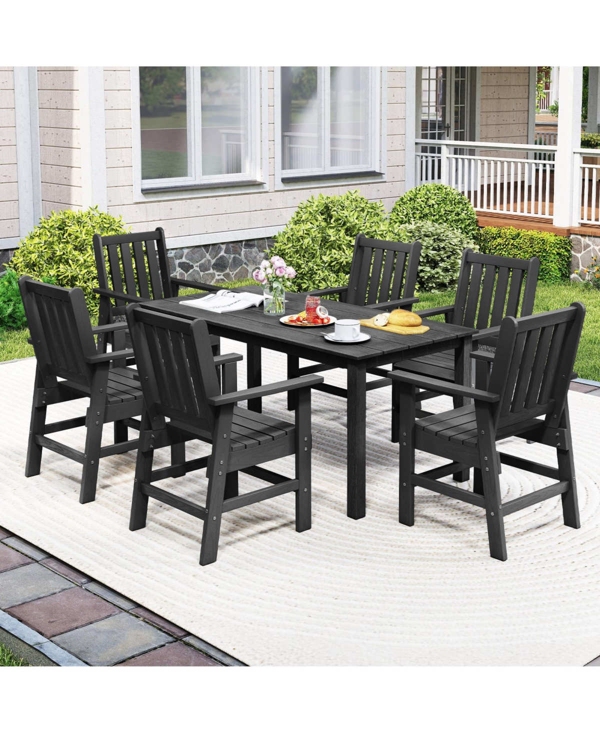 Click here for Gymax 7 Pieces Patio Dining Set Outdoor Hdpe Weath... prices