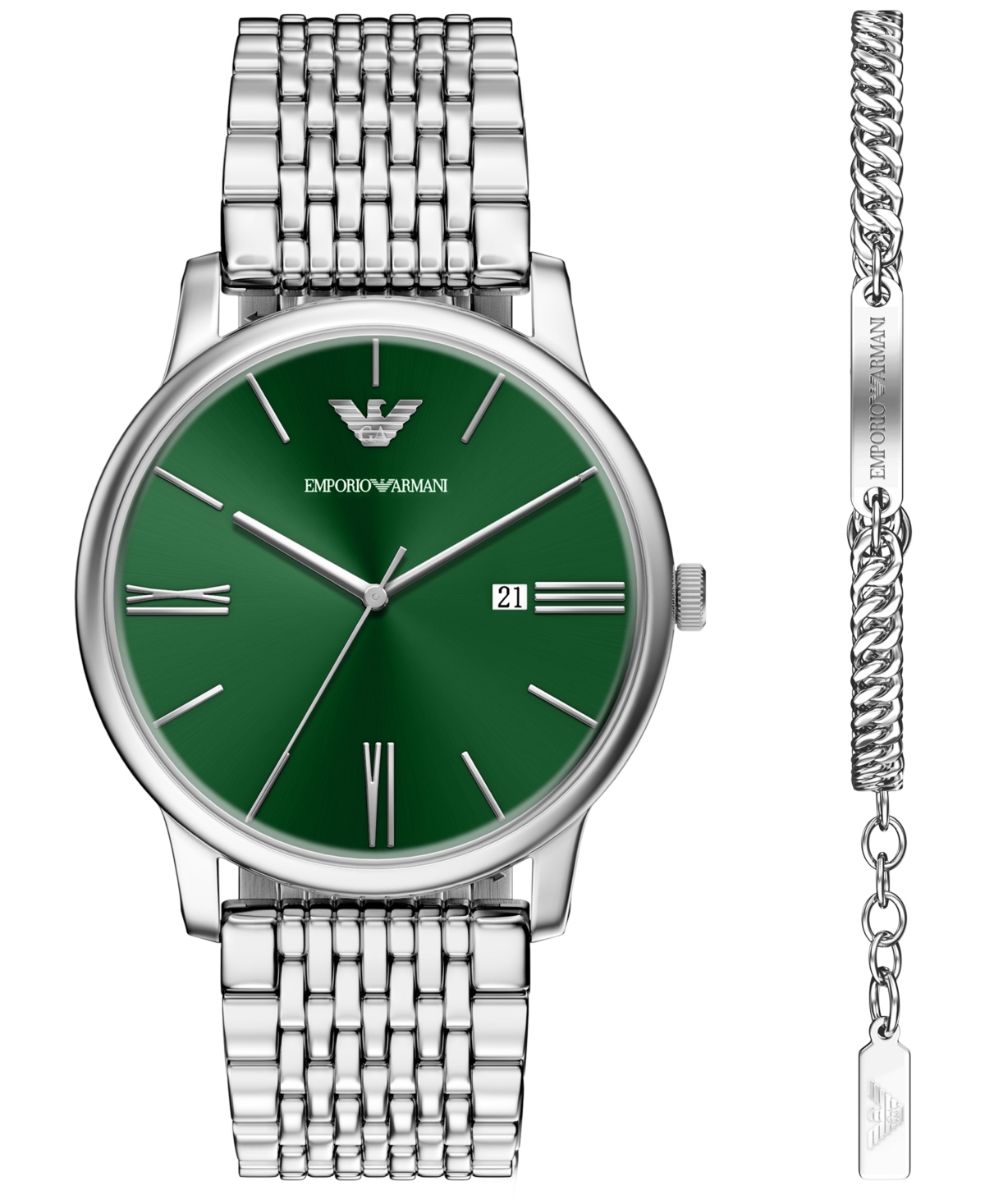 Click here for Emporio Armani Mens Quartz Three-Hand Silver Stain... prices