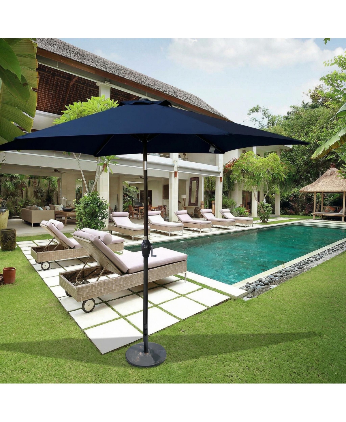 Click here for Clihome Patio Umbrella Market Umbrella - Navy blue prices