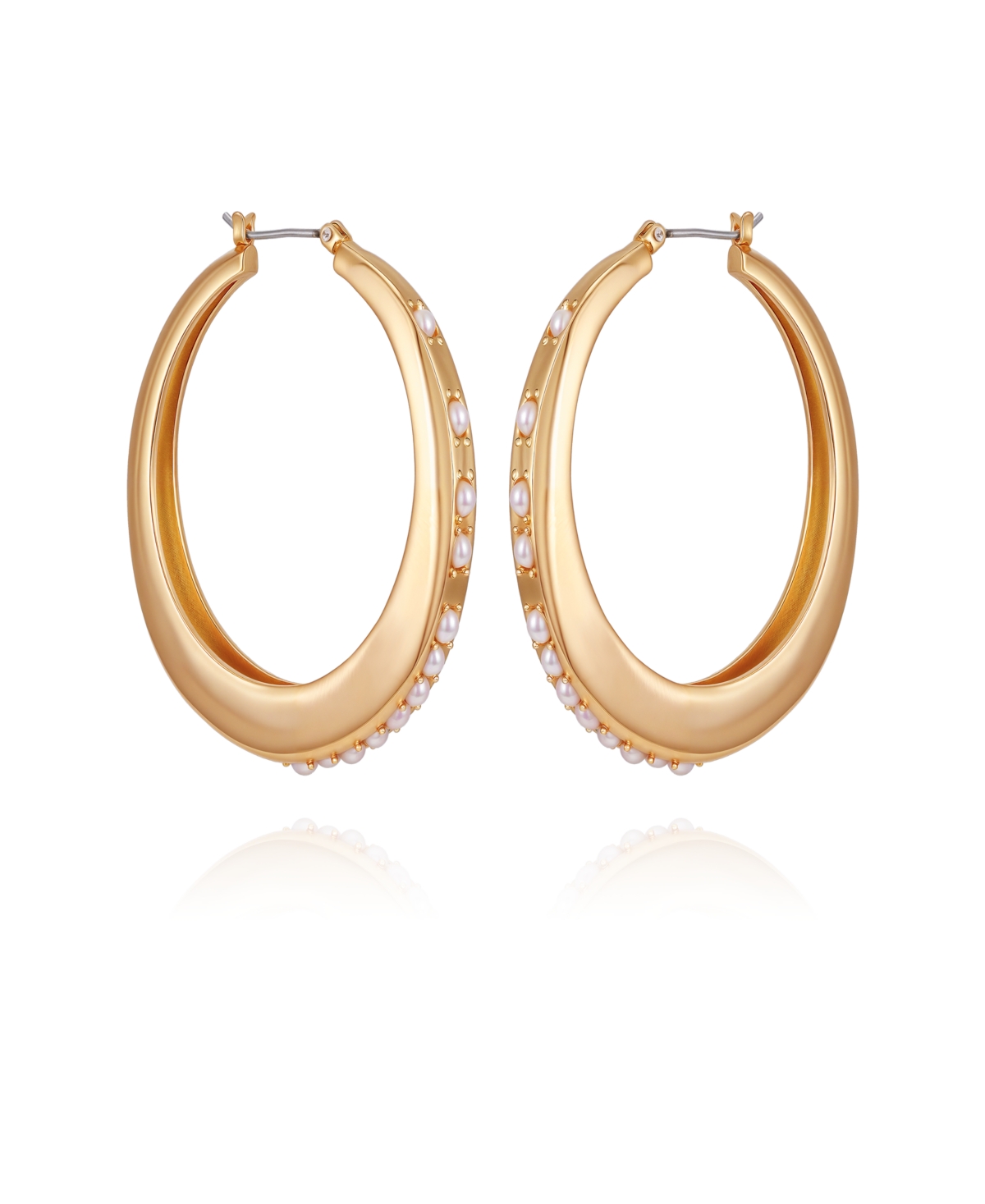 Click here for Guess Glass Stone & Imitation Pearl Hoop Earrings... prices