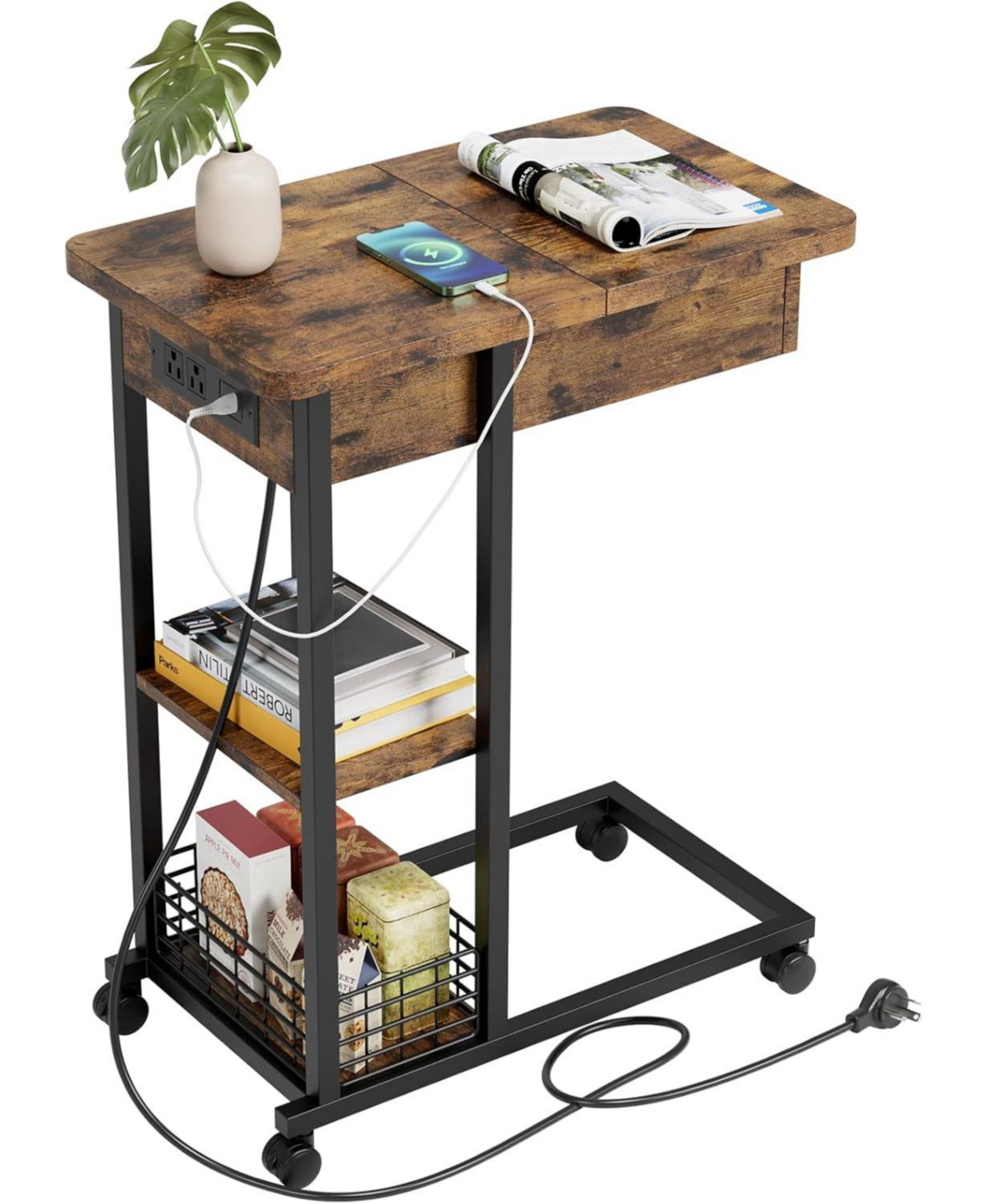 Click here for gaomon C Shaped Side Table with Charging Station... prices