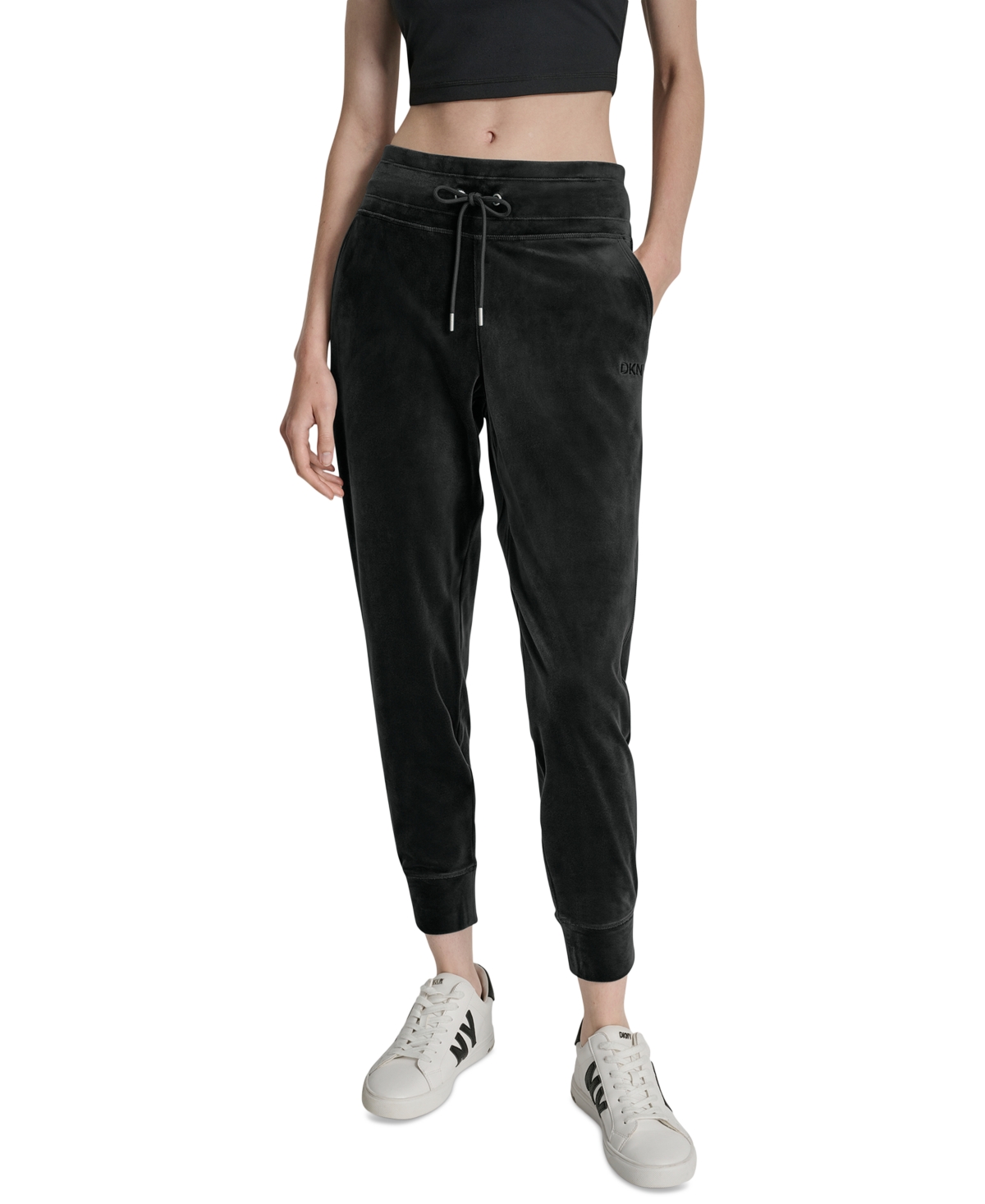 Click here for Dkny Womens Mid-Rise Jogger Pants - Black prices