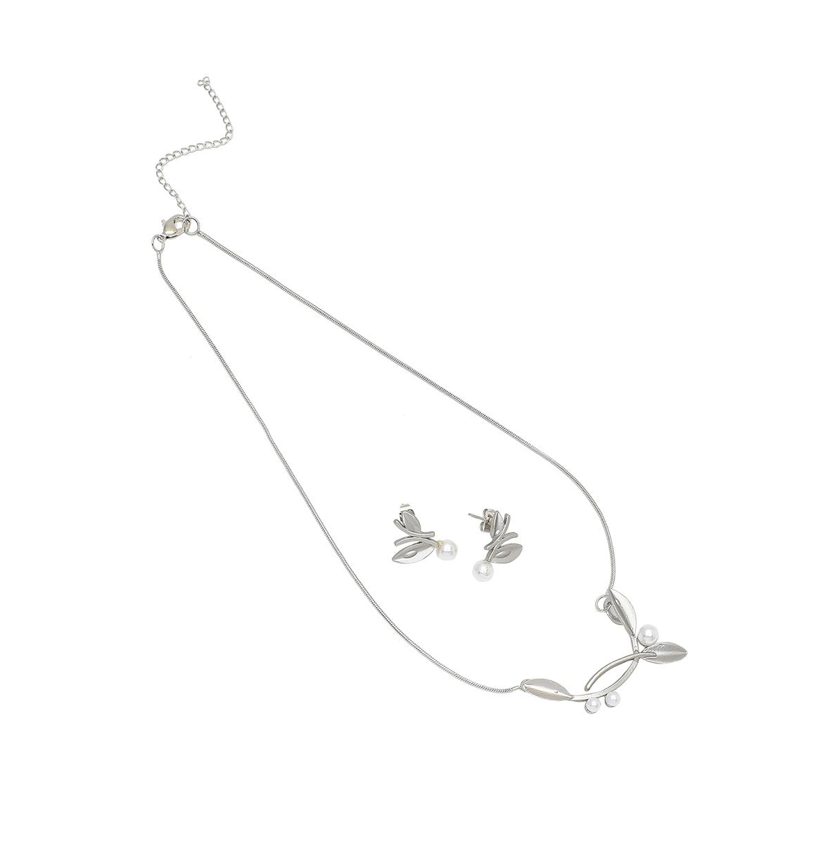 Click here for Sohi Womens Leaf Jewellery Set - Silver prices