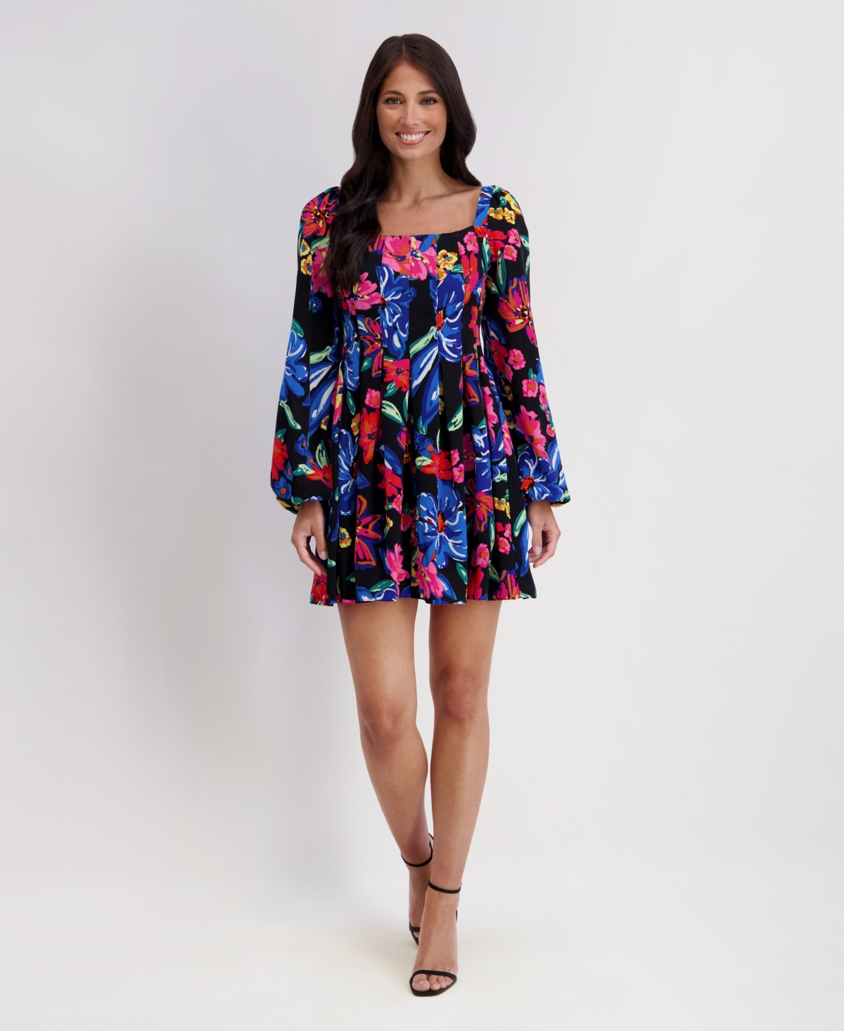 Click here for kensie Womens Printed Drapey Twill Dress - Black M... prices