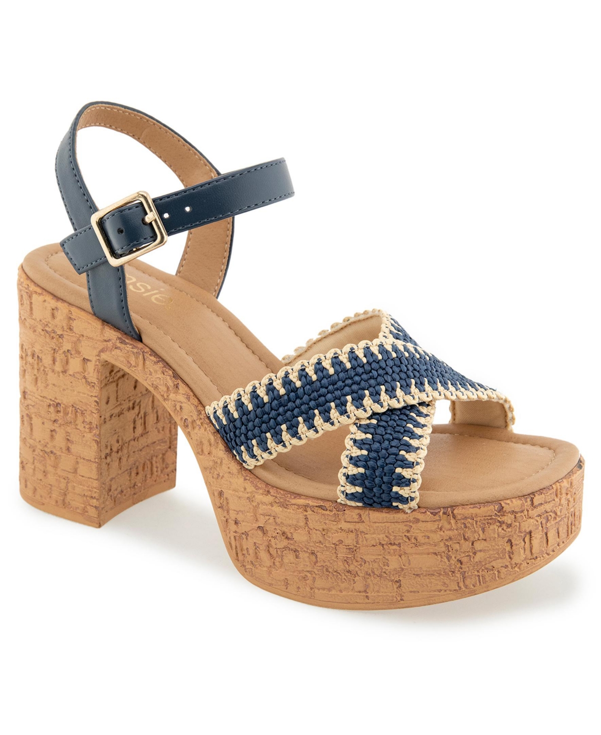 Click here for Kensie Womens Sanya Platform Sandal - Navy prices