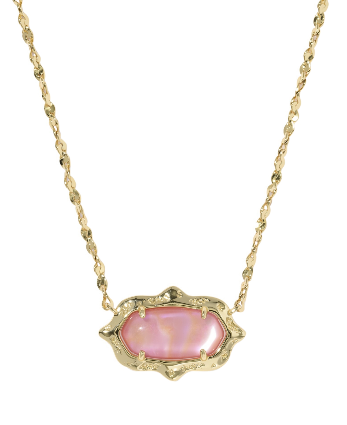 Kendra Scott Imitation Pearl and 14k Gold Over Brass Elisa Scallop Frame Short Pendant Necklace - Orange