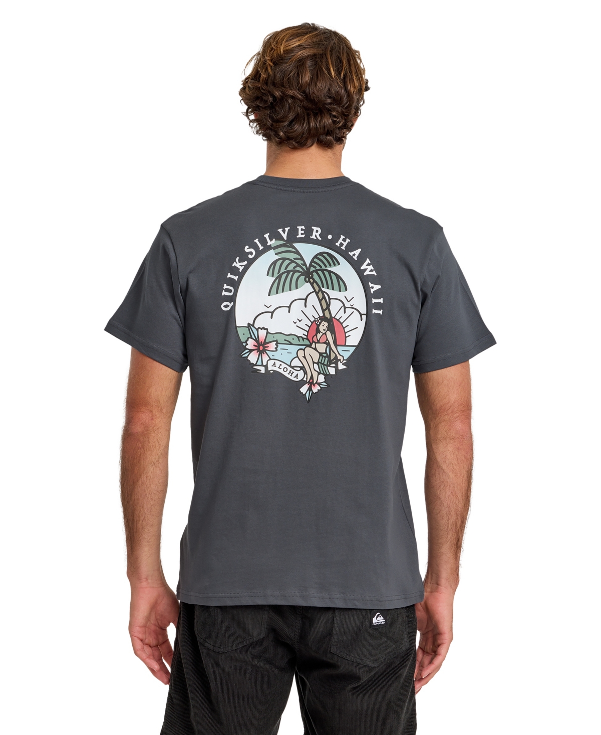 Click here for Quiksilver Mens Graphic Print T-Shirt - Iron Gate prices