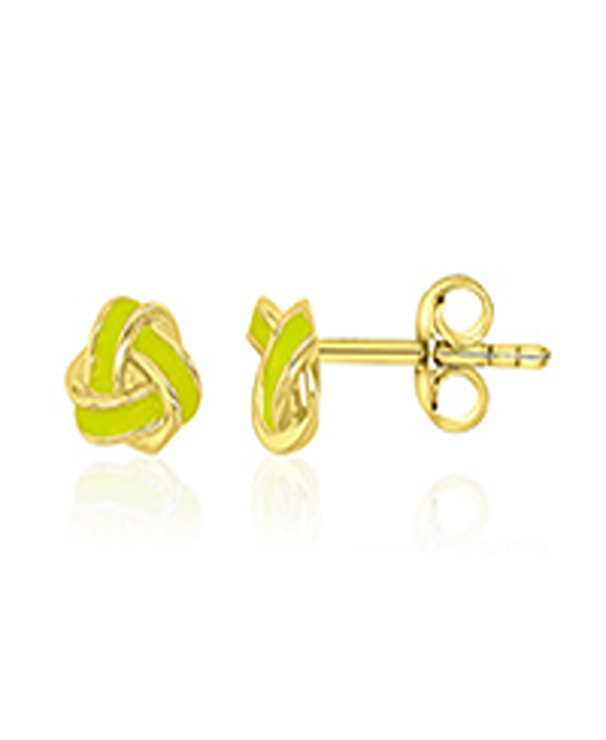 Click here for Macys Yellow Enamel Knot Stud Earrings in 14k Yell... prices