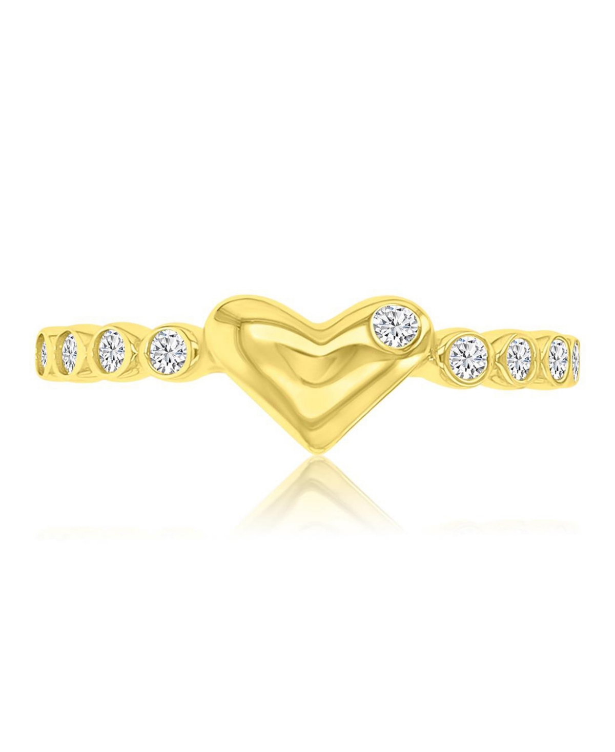 Click here for Macys Cubic Zirconia Heart Ring in 14k Yellow Gold... prices