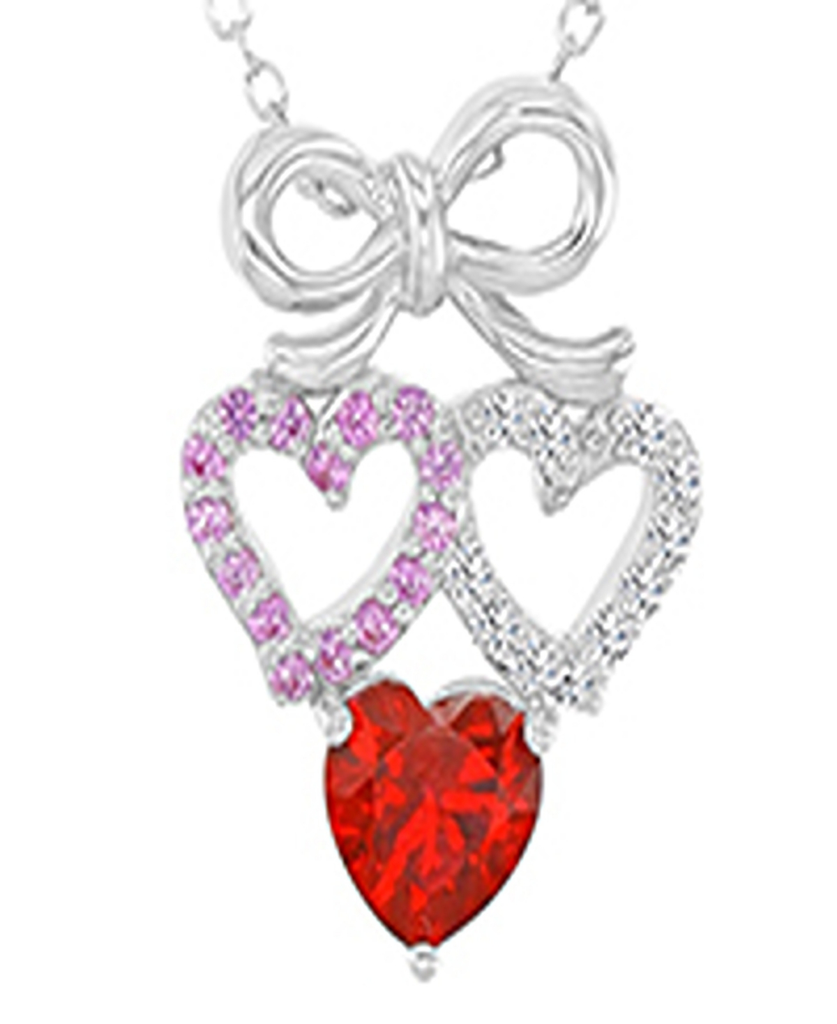 Click here for Macys Ruby and Created White Sapphire Bow With Hea... prices