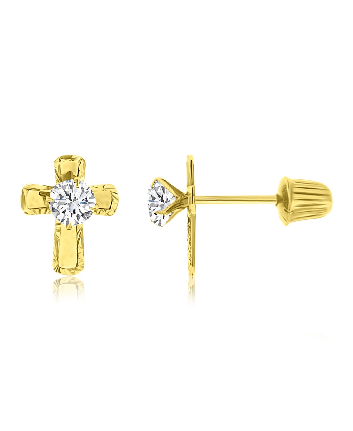 Click here for Macys Cross Stud Earrings in 14k Yellow Gold Over... prices