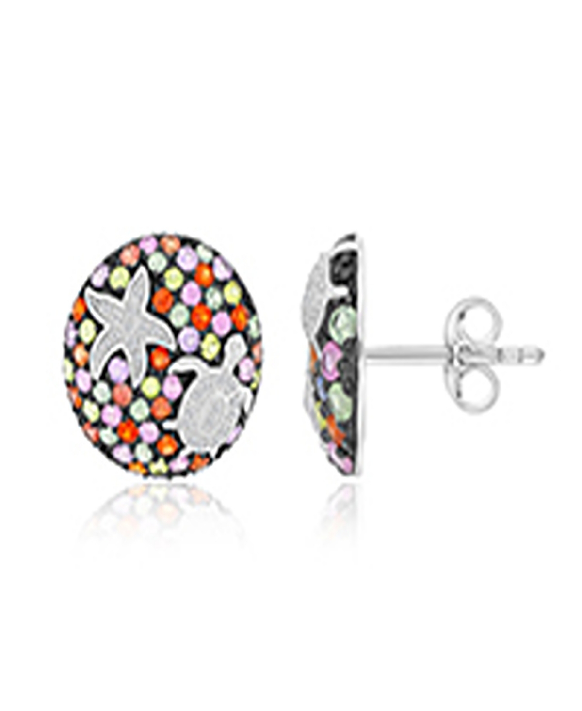 Click here for Macys Created Multi-Stone Starfish Stud Earrings i... prices