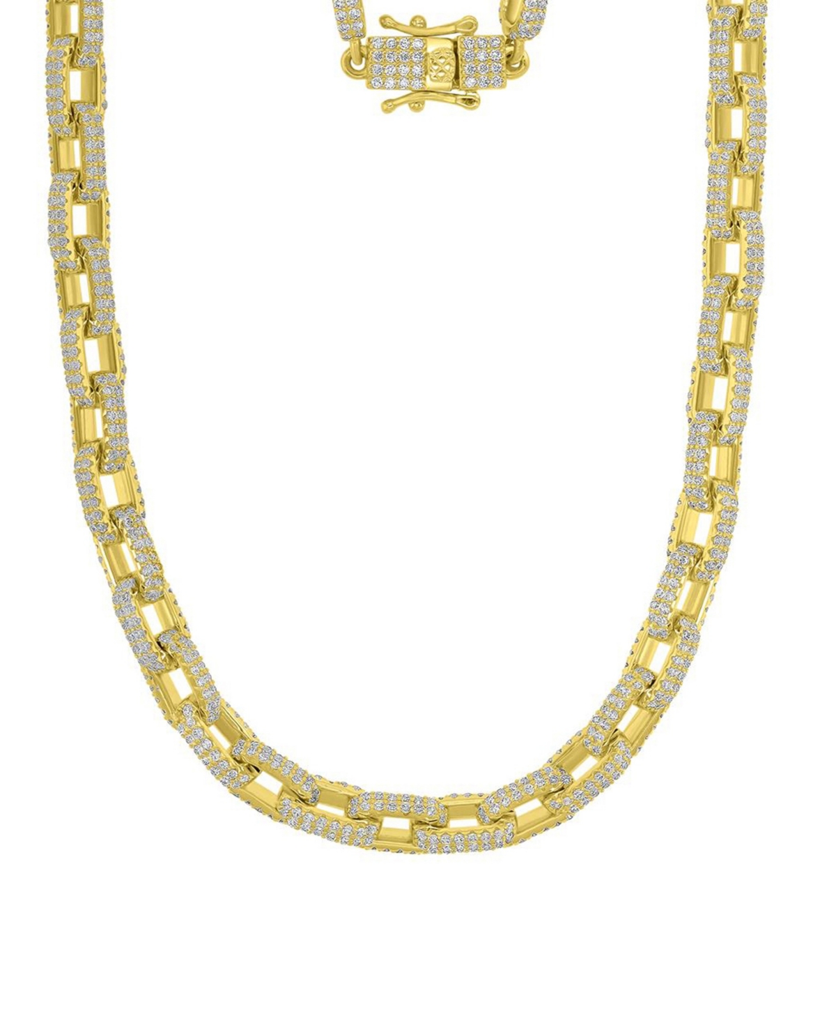 Click here for Macys Cubic Zirconia Paper Clip Chain Necklace - G... prices