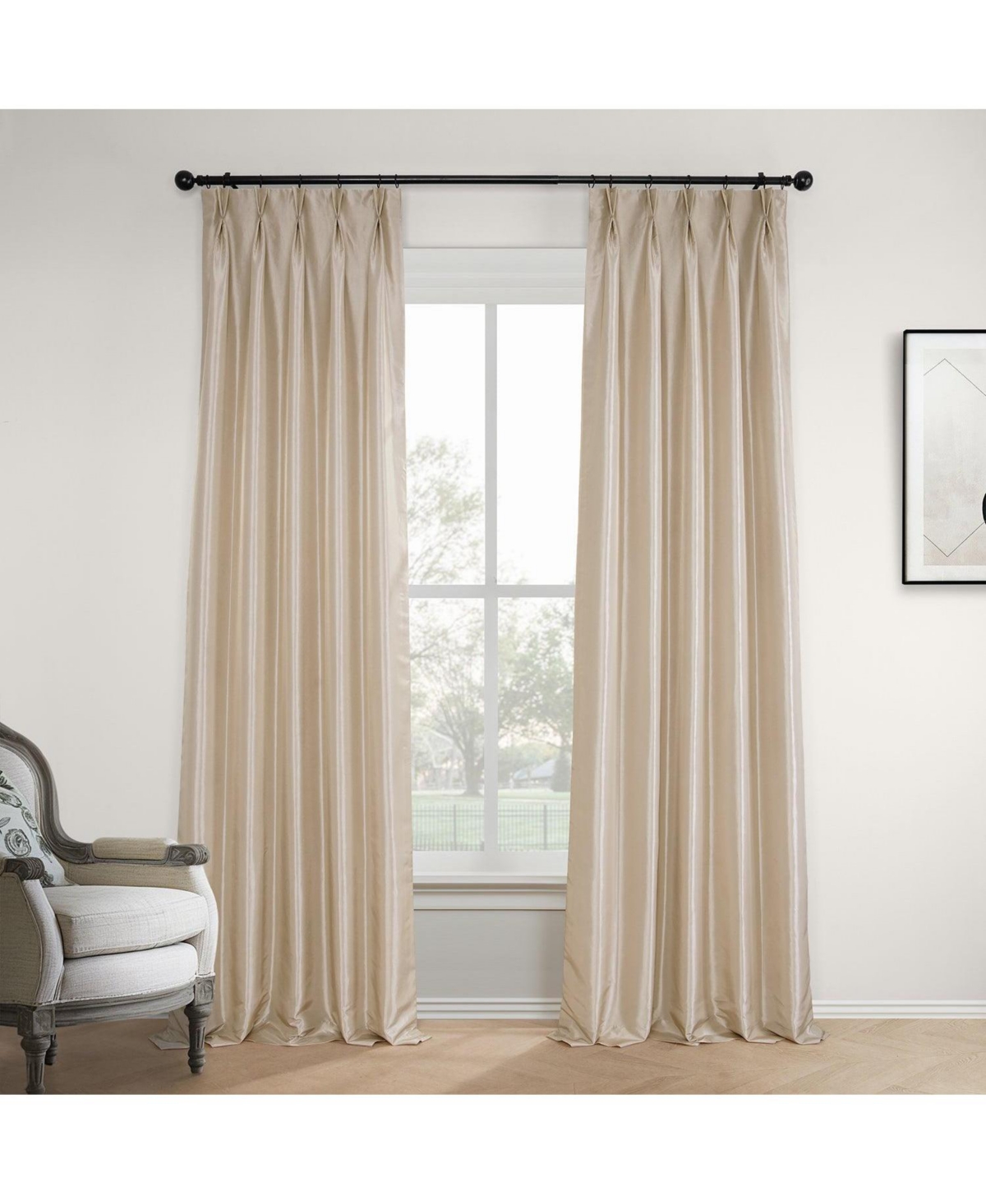 Click here for Half Price Drapes French Pleat Faux Silk Taffeta B... prices