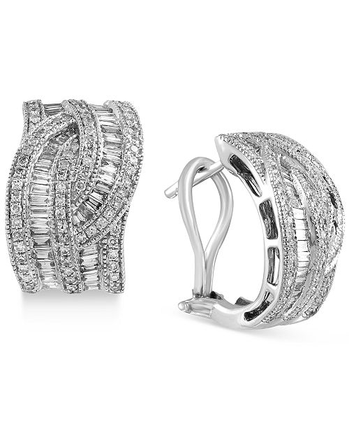 EFFY Collection Classique by EFFY® Diamond Interwoven Hoop Earrings (1 ...