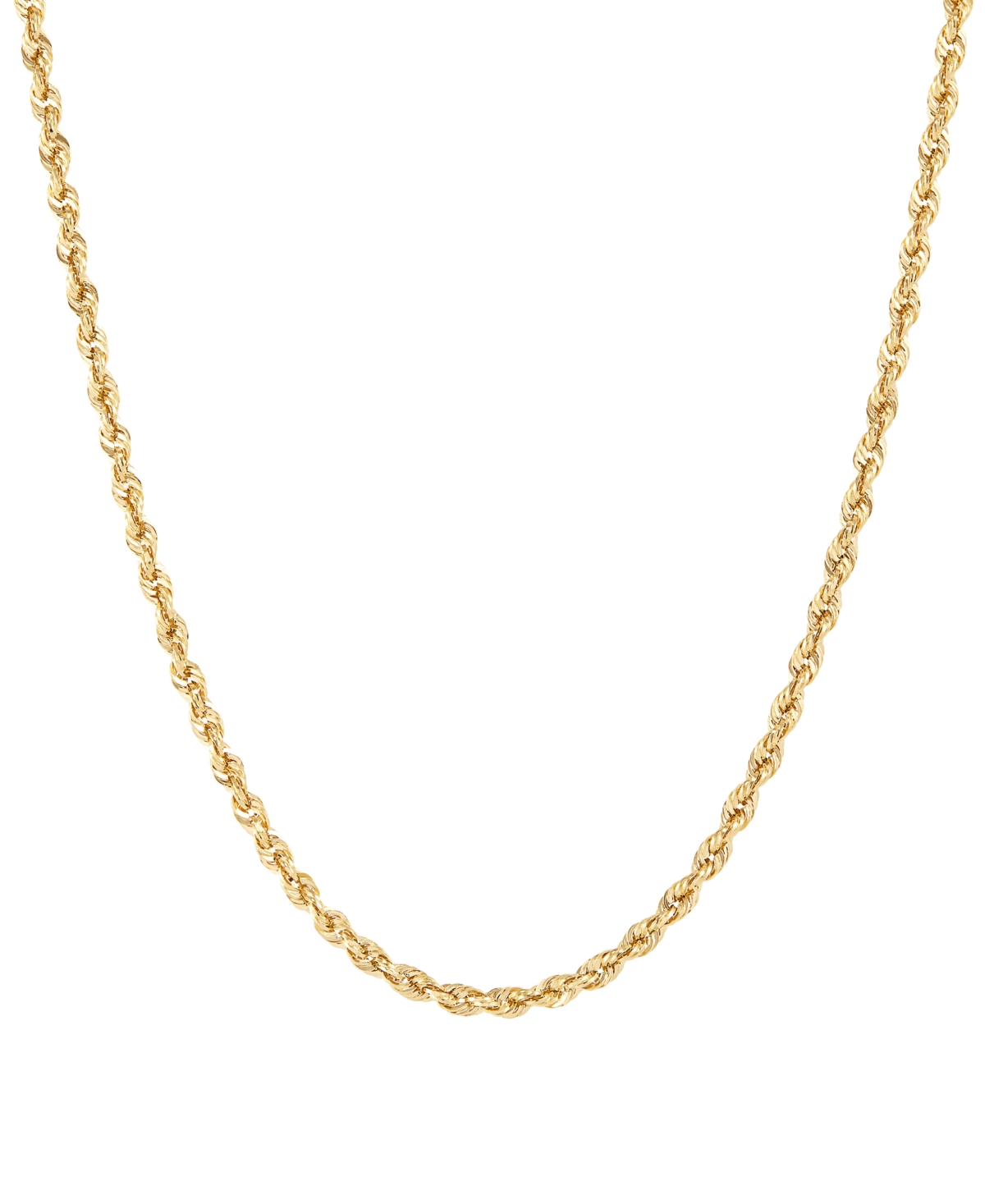 Click here for Macys Hollow Rope Chain Necklace in 14k Yellow Gol... prices