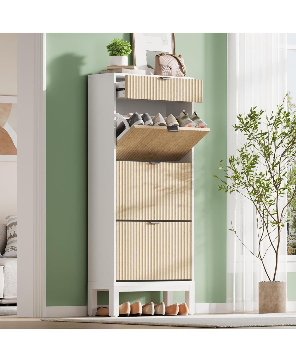 Click here for gaomon Entryway Freestanding Shoe Cabinet  3 Flip... prices