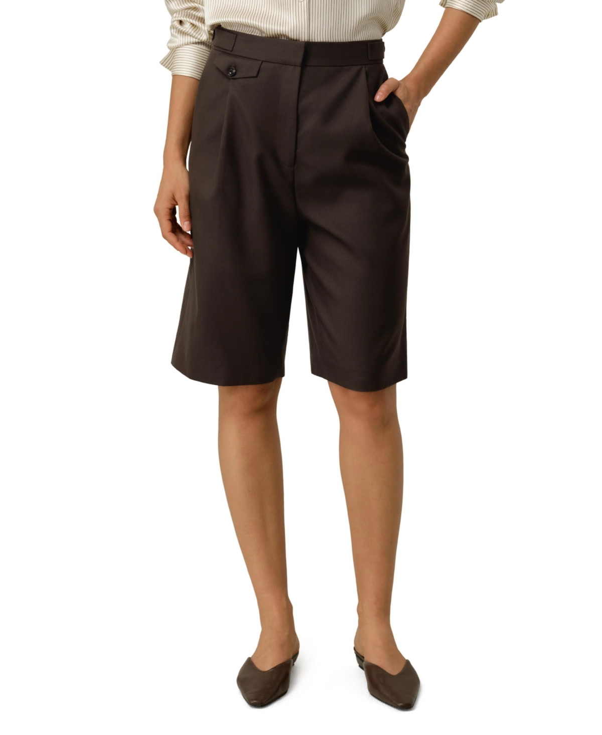 Click here for Lilysilk Womens Wool-Silk Bermuda - Chestnut prices