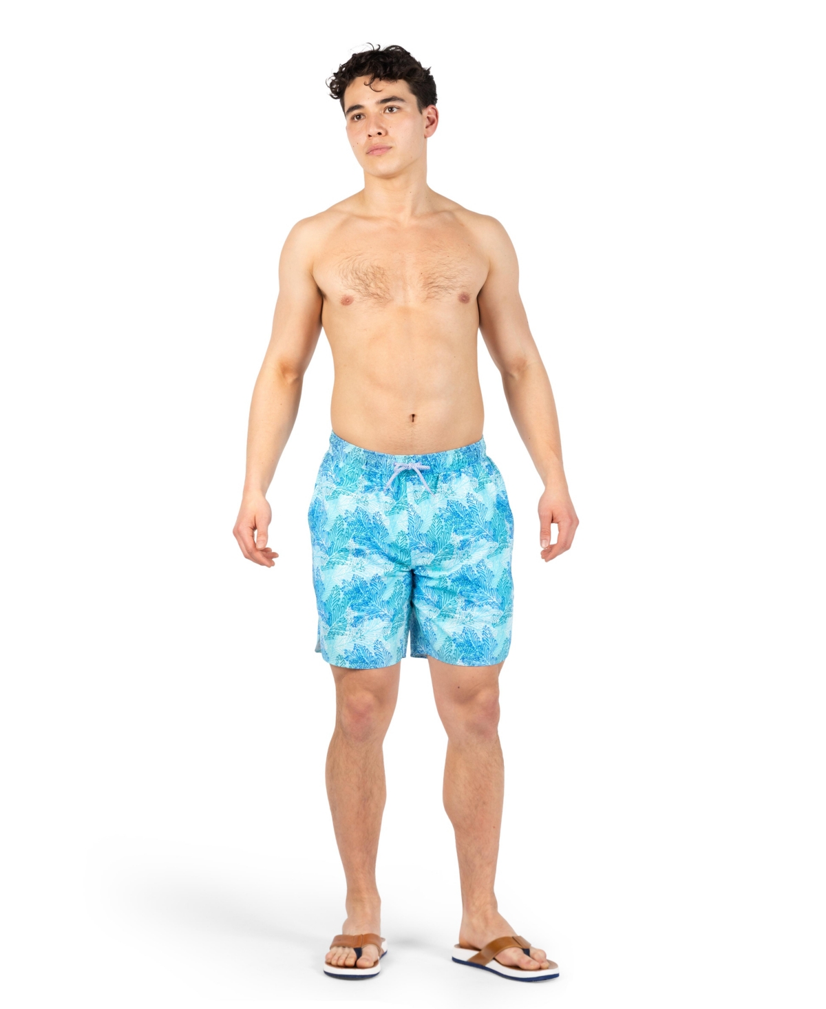Click here for TailorByrd Mens Leaves Printed Swim Shorts - Spear... prices