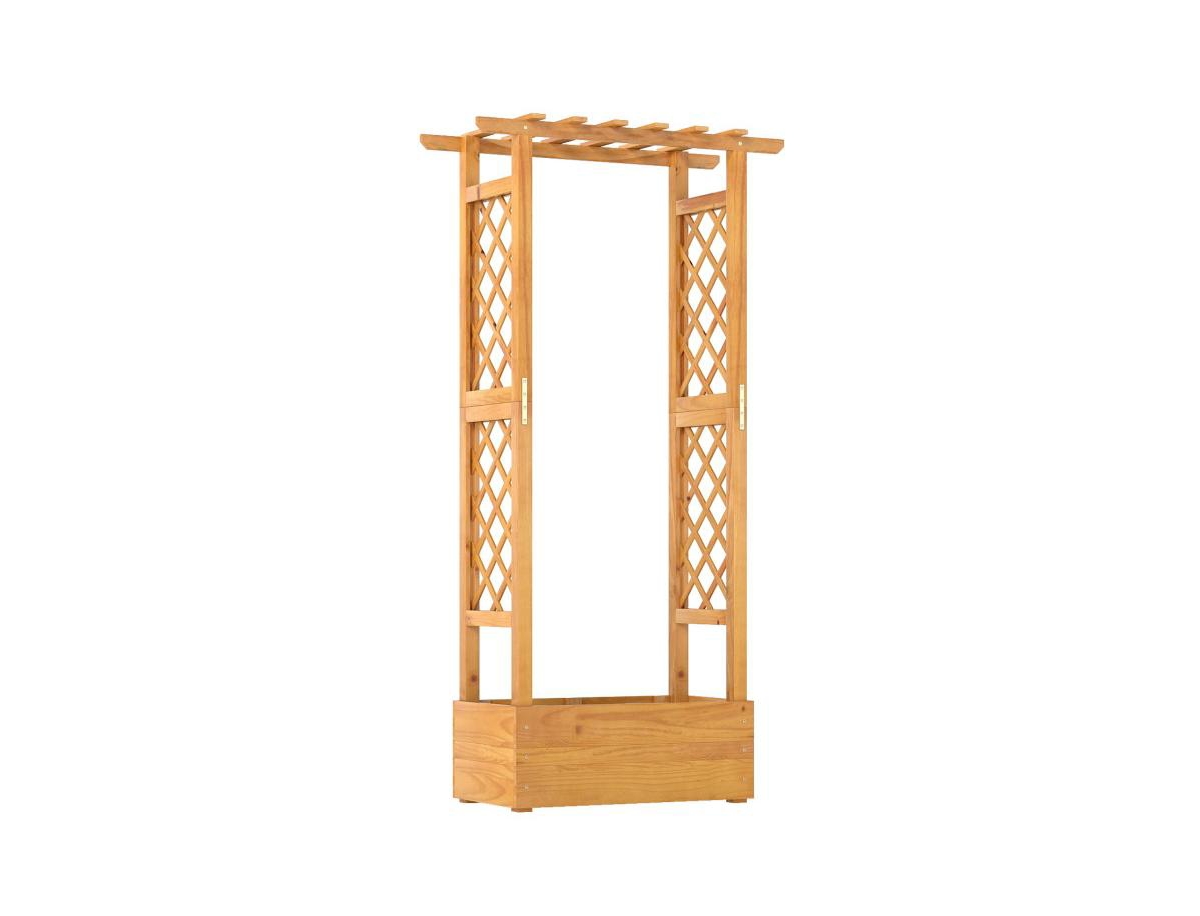 Click here for Slickblue Raised Wooden Planter Bed with Trellis a... prices
